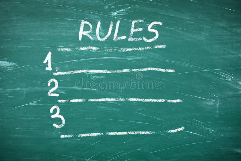 Chalkboard with List of Rules As Background Stock Photo - Image of ...