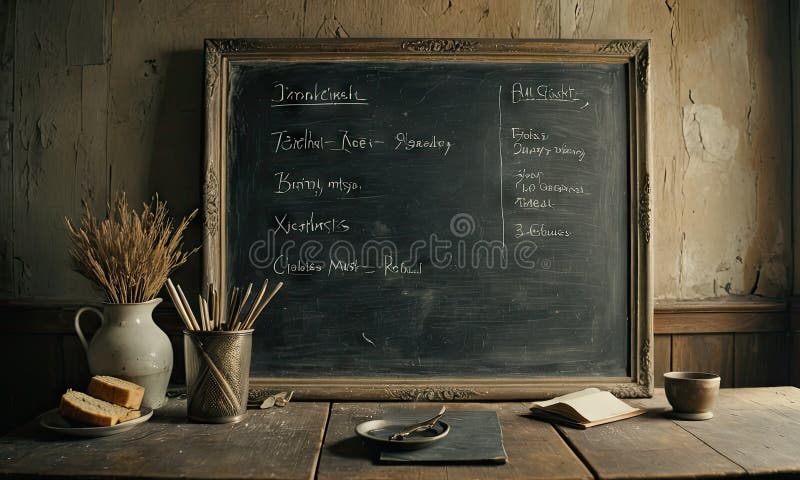A Chalkboard with a List of Things To Do is Sitting on a Table. Stock ...