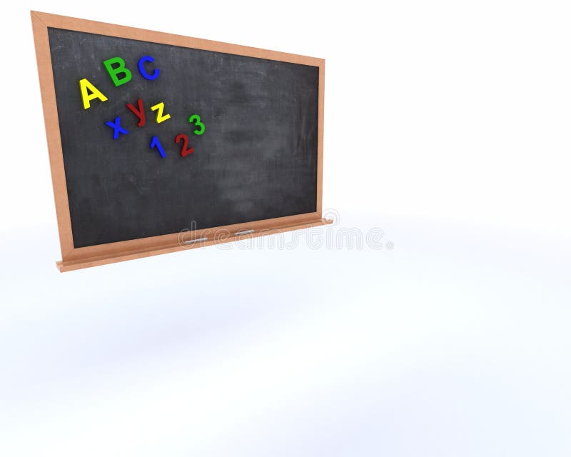 Chalkboard with Magnetic Letters Stock Illustration - Illustration of ...