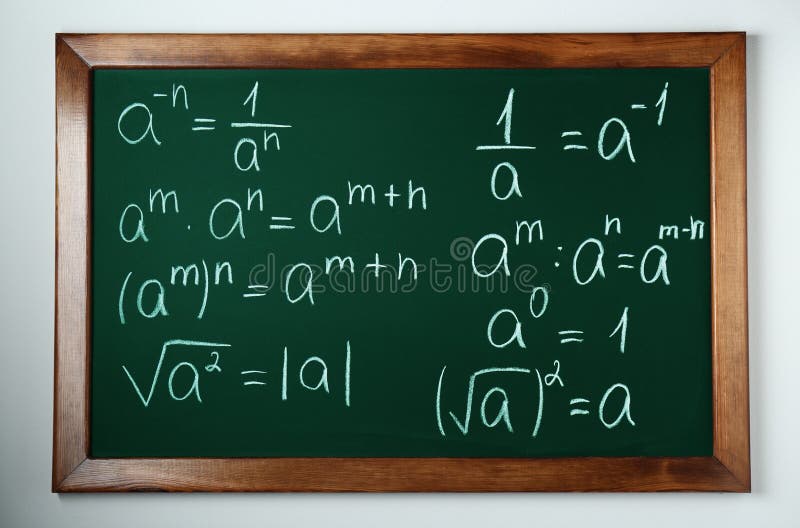 Chalkboard with Many Different Math Formulas on White Wall Stock Image ...