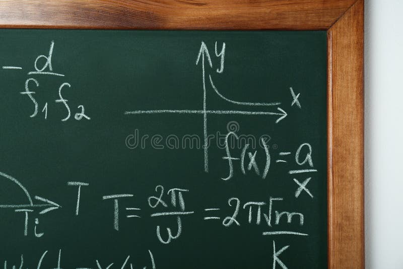 Chalkboard with Many Different Math Formulas on White Wall, Closeup ...
