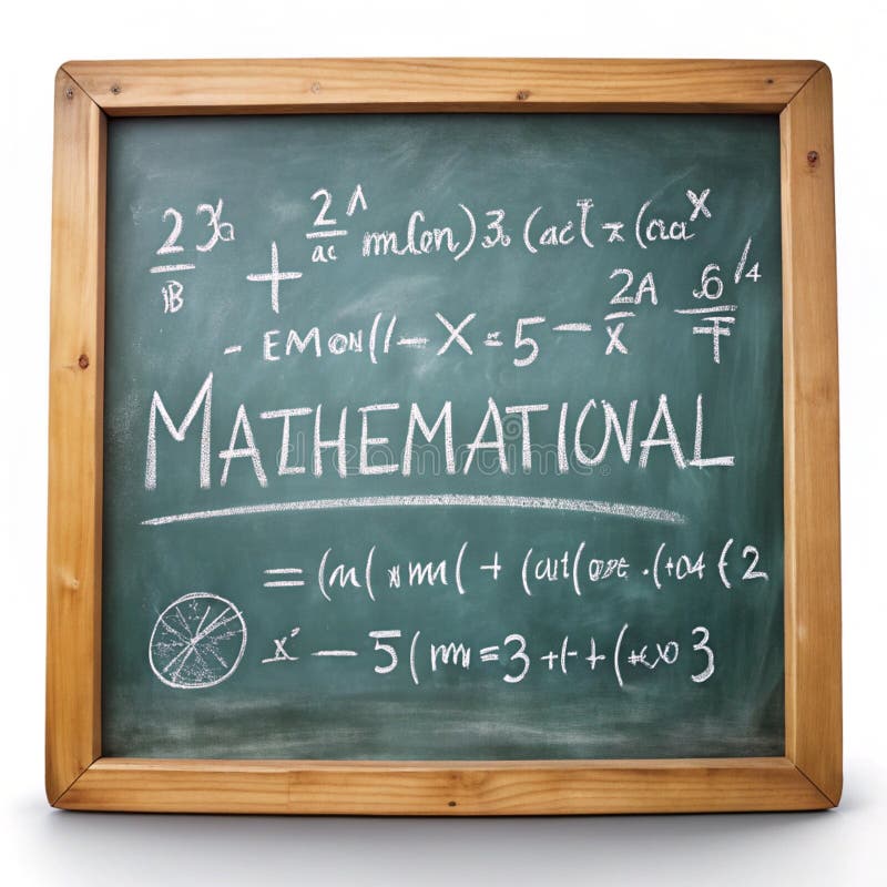 Chalkboard with Mathematical Equations Written on it Stock Illustration ...