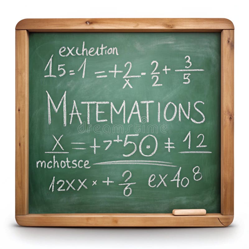 Chalkboard with Mathematical Equations Written on it Stock Illustration ...