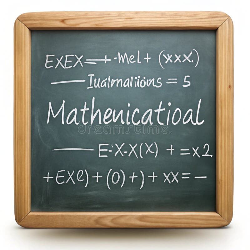 Chalkboard with Mathematical Equations Written on it Stock Illustration ...