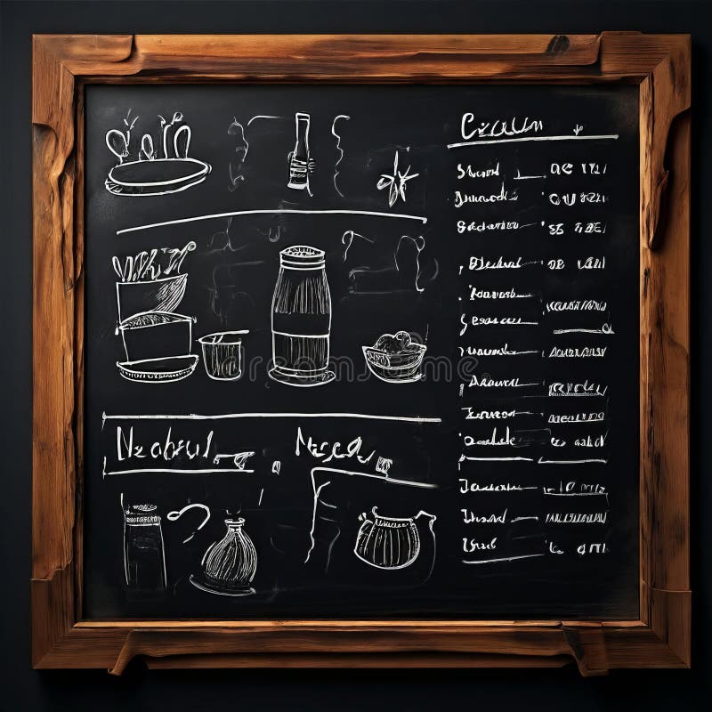 Chalkboard Menu Restaurant Menu Displayd on a Chalkboard for Ea Stock ...