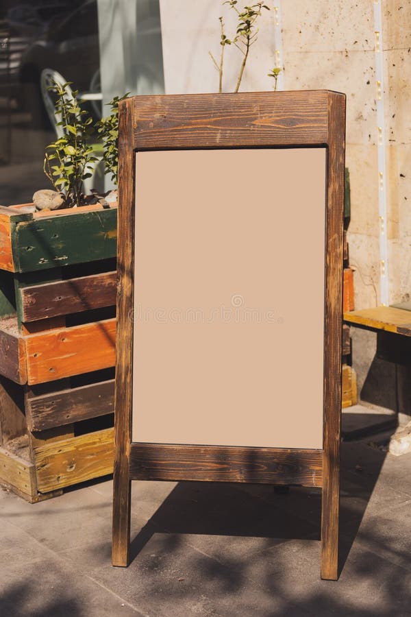 Mockup Empty Blank of Cafe Menu Chalkboard on Street - Copy Space and ...