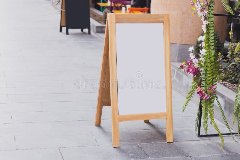 Mockup Empty Blank of Cafe Menu Chalkboard on Street - Copy Space and ...