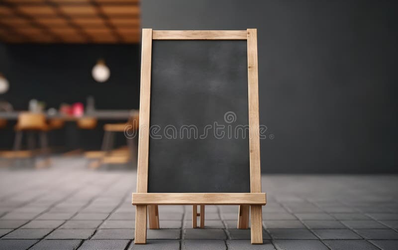 Chalkboard Menu Sign Mockup in Front of the Restaurant Stock ...