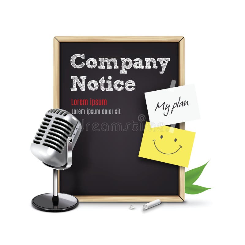 Chalkboard with Microphone. Vector Illustration Decorative Design Stock ...