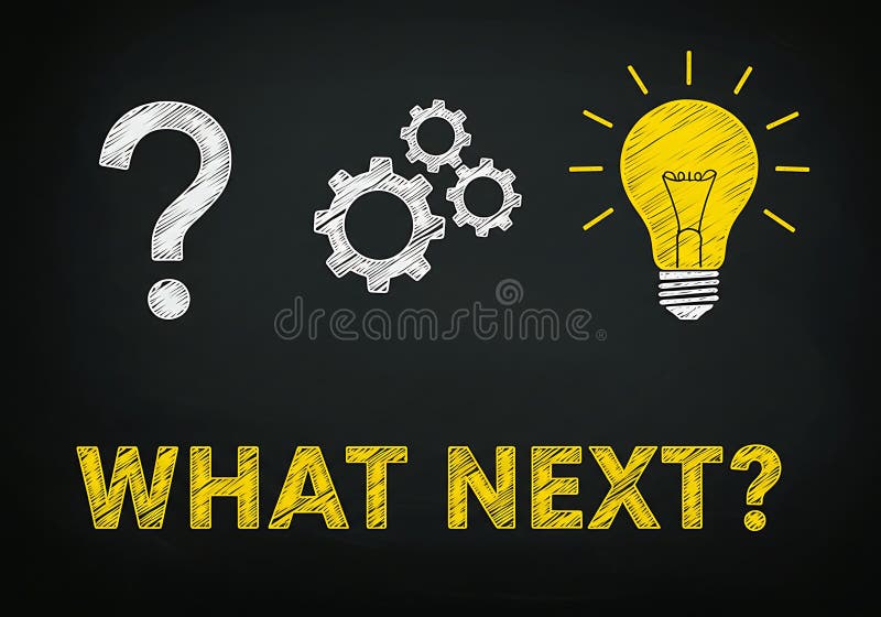 Chalkboard Motivational Design What Next Innovation Idea Strategy Stock ...