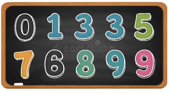 Chalkboard Numbers: Colorful Digit Illustrations for Educational ...
