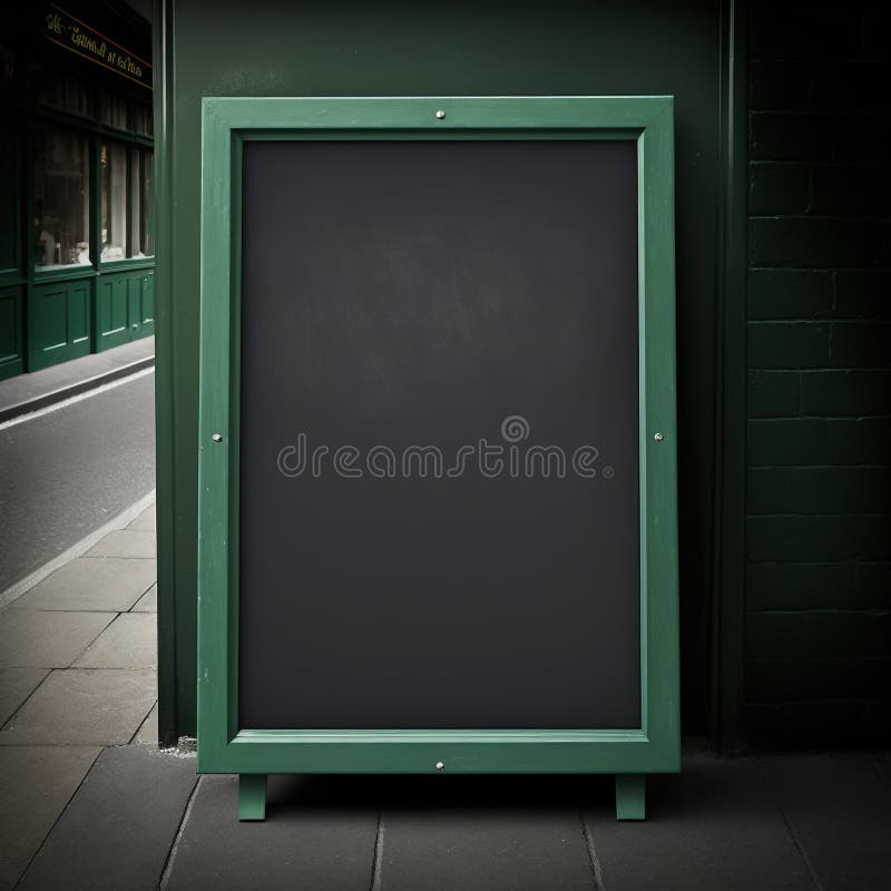 Chalkboard Outside Store on Sidewalk with Copy Space, Created Using ...
