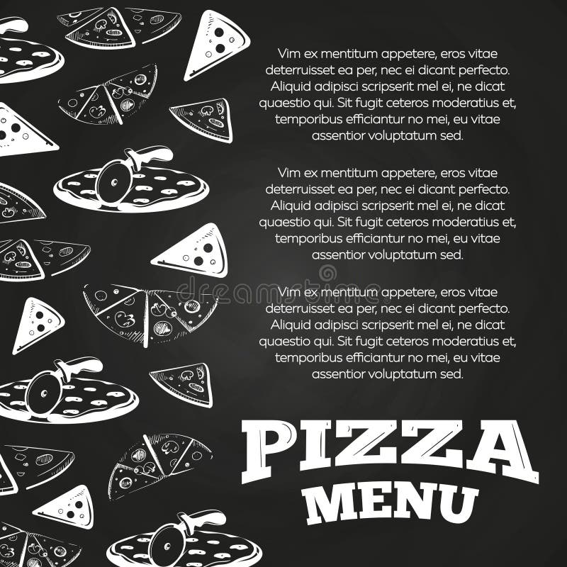 Chalkboard Pizza Menu Poster - Fast Food Banner Design Stock Vector ...