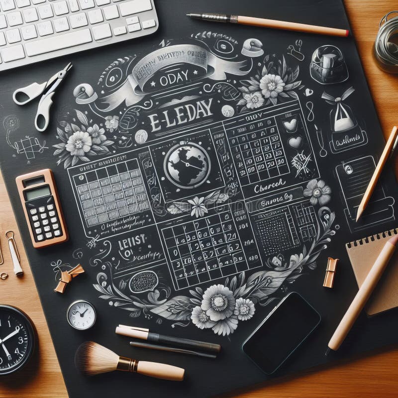 Chalkboard Planner Weekly or Monthly Planer with a Chalkboard Stock ...