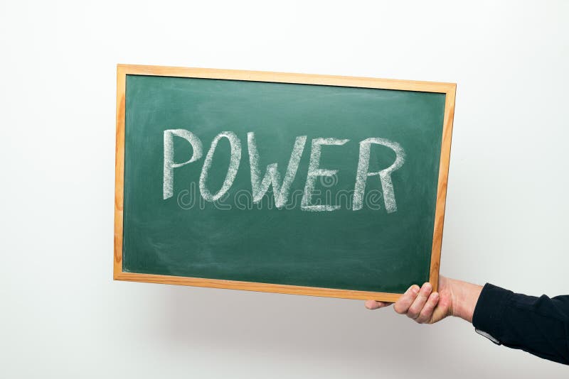 Chalkboard with POWER Handwritten in Chalk Stock Photo - Image of ...