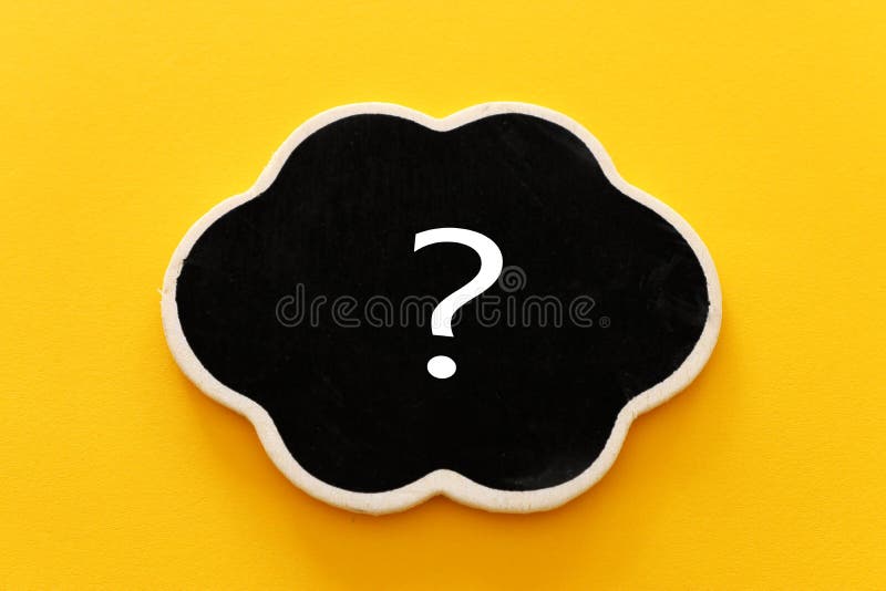 Chalkboard with Question Mark Sign Over Yellow Background Stock Photo ...