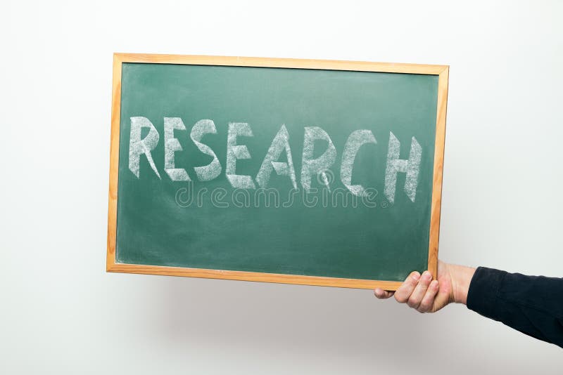 Chalkboard with RESEARCH Handwritten in Chalk Stock Photo - Image of ...