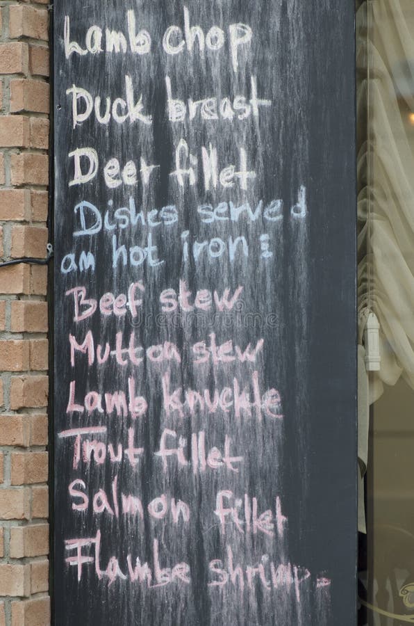 Chalkboard restaurant menu stock image. Image of chalkboard - 38709641