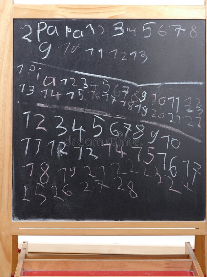 Chalkboard school numbers stock image. Image of elementary - 59774137