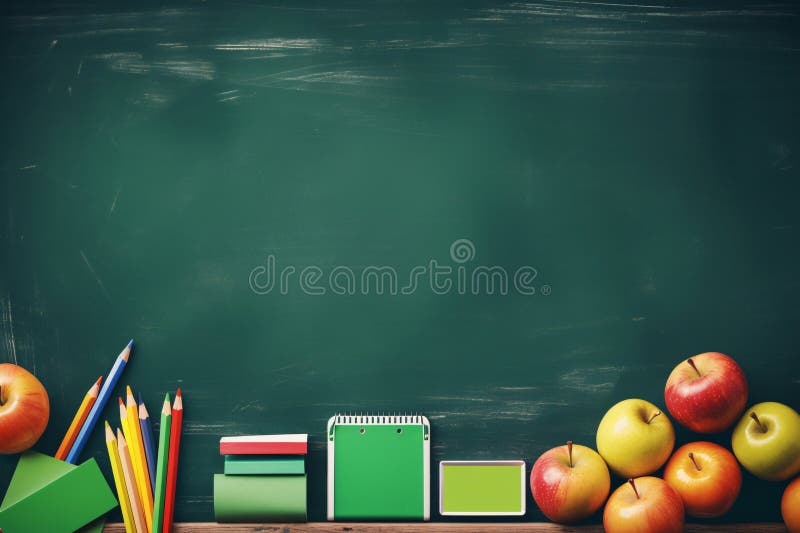 Chalkboard and School Supplies: a Creative Learning Space Stock ...