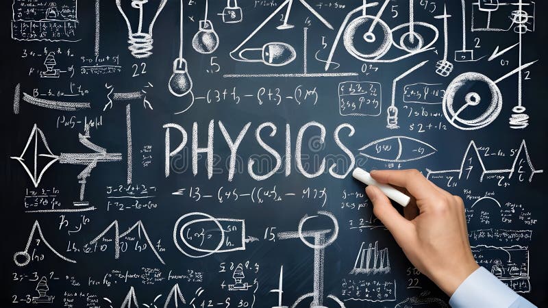 Chalkboard of Scientific Concepts Stock Illustration - Illustration of ...