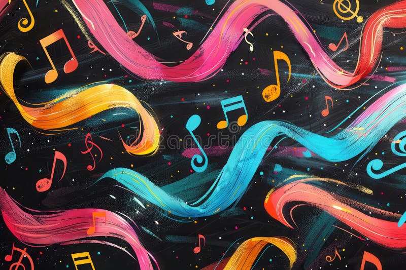 Dynamic Vivid Burst Colorful Musical Notes Stock Photos - Free ...
