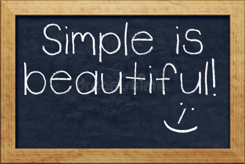 Chalkboard Simple is Beautiful Stock Illustration - Illustration of ...