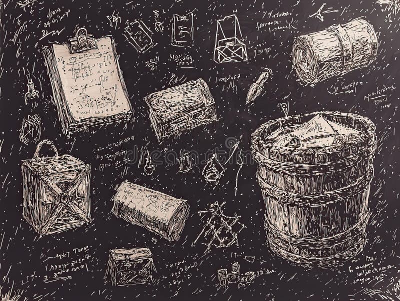 Chalkboard Sketch: a Classic Representation of a Chalkboard Filled with ...
