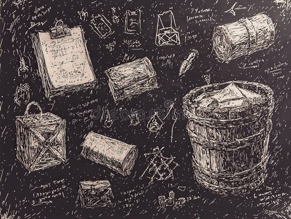 Chalkboard Sketch: a Classic Representation of a Chalkboard Filled with ...