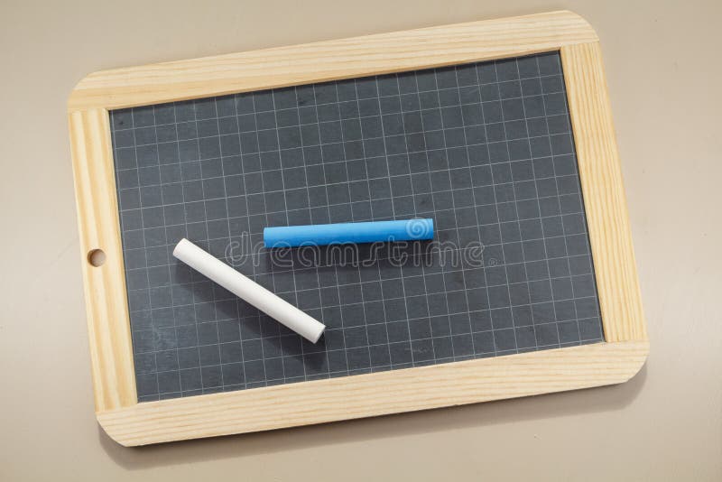 Chalkboard Slate and Chalks Stock Image - Image of slate, school: 125635961