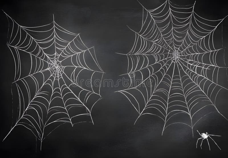 Chalkboard Spiderweb Halloween Background Stock Illustration ...