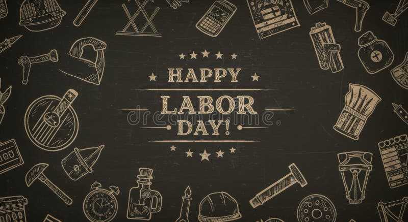 Happy Labor Day! Chalkboard Design Stock Illustration - Illustration of ...
