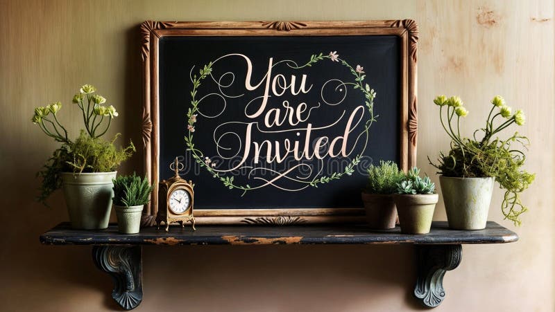 A Chalkboard with the Word Text "You are Invited" . AI Generated Stock ...