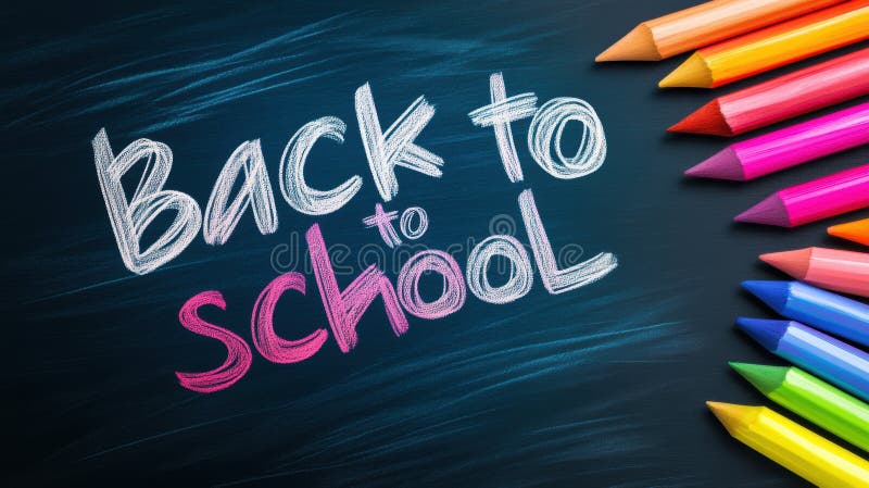 A Chalkboard with the Words Back To School Written on it, AI Stock ...