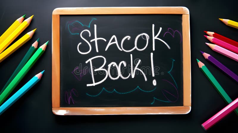 A Chalkboard with the Words Back To School Written in Col One Created ...