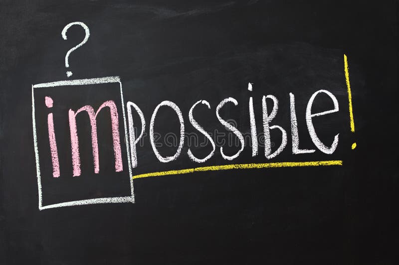 Chalkboard with Words Impossible. Impossible Possible. Chalkboard ...