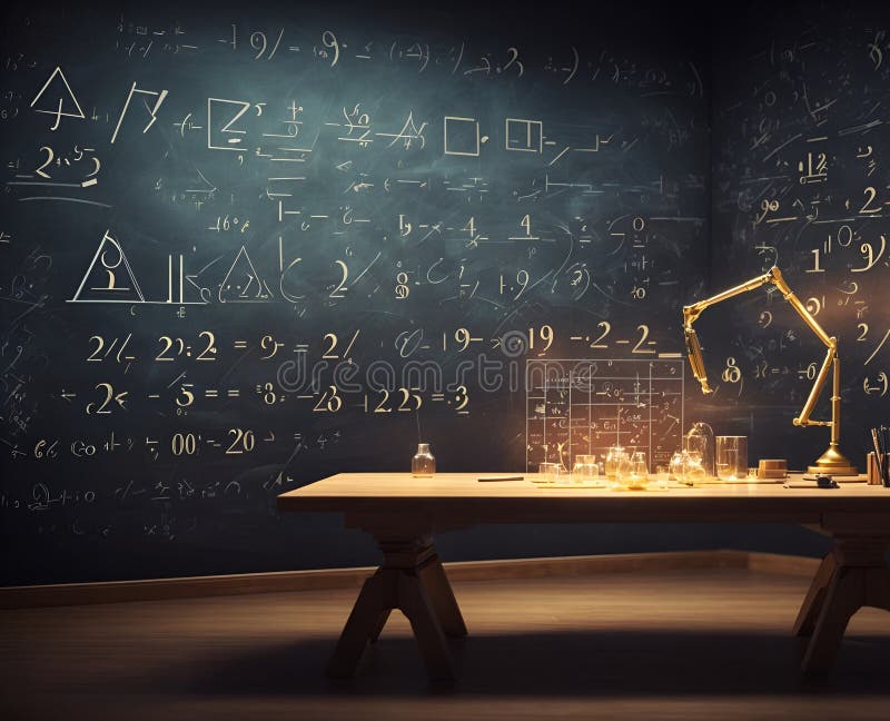 Mathematics and Physics on Technology Abstract Stock Illustration ...