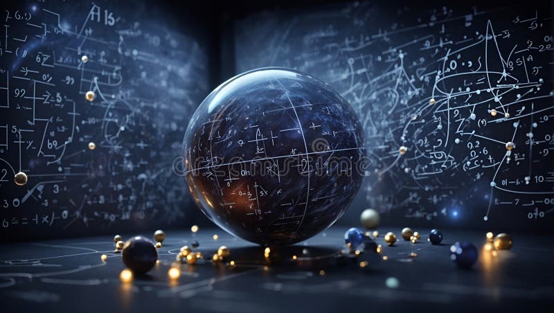 Mathematics and Physics on Technology Abstract Stock Illustration ...