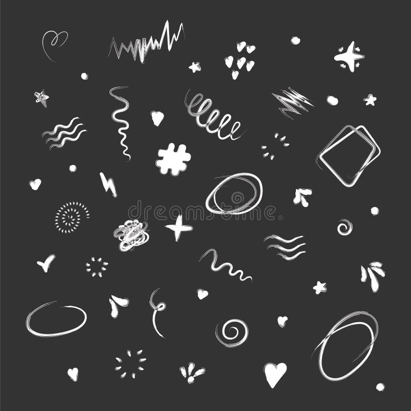 Chalked Frames, Arrows, Oval, Grunge Lines, Rectangle, Strokes, Signs ...