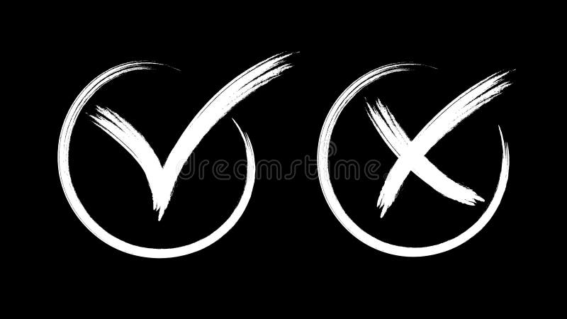 Green Check Mark and Red Cross Animated Icon on Transparent Background ...