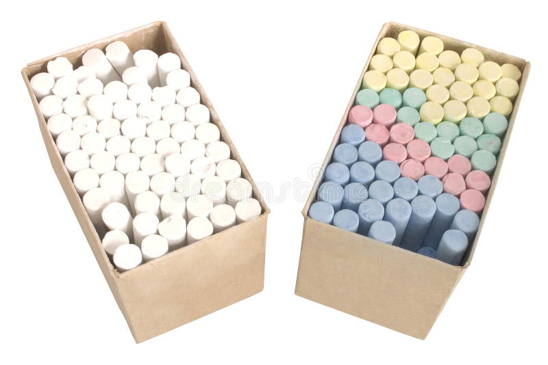 White chalks in a box stock image. Image of white, school - 35073209