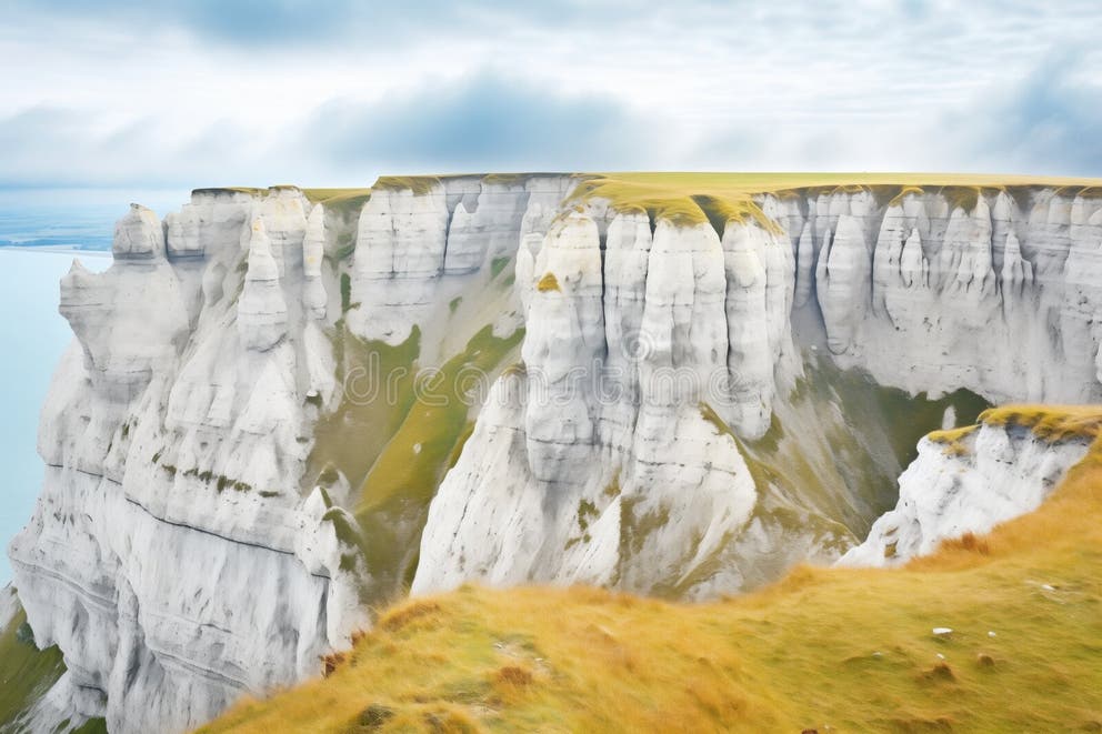 Chalky Limestone Cliff Face Stock Photo - Image of mineral, generated ...