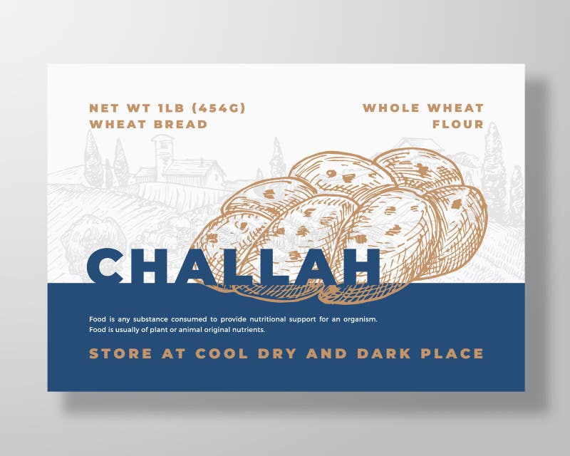 Challah Bread Label Template. Abstract Vector Packaging Design Layout ...