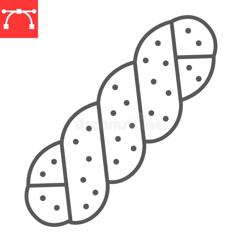 Challah bread line icon stock vector. Illustration of food - 251706201