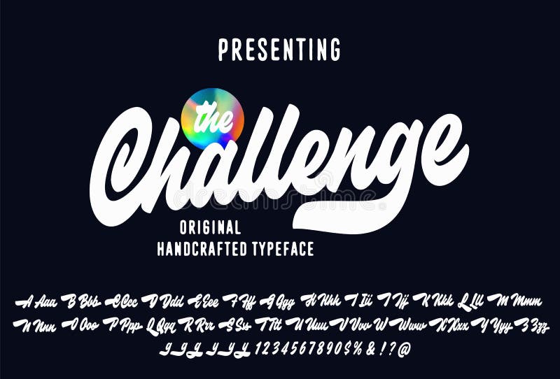 Challenge Brush Script Alphabet Stock Vector - Illustration of painted ...
