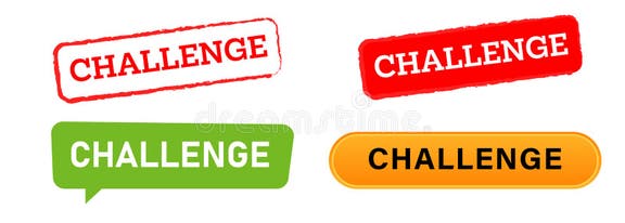 Challenge Button Speech Bubble and Stamp Label Sticker Competition ...