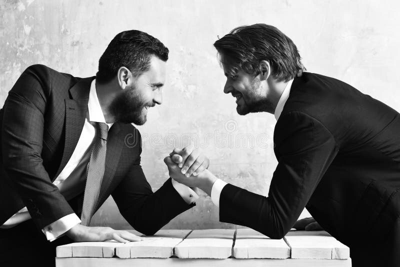 Challenge Concept. Businessmen Arm Wrestling. Stock Photo - Image of ...