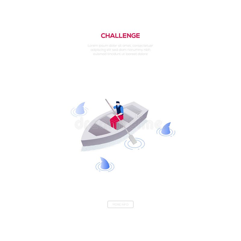 Challenge Concept - Modern Isometric Vector Web Banner Stock Vector ...