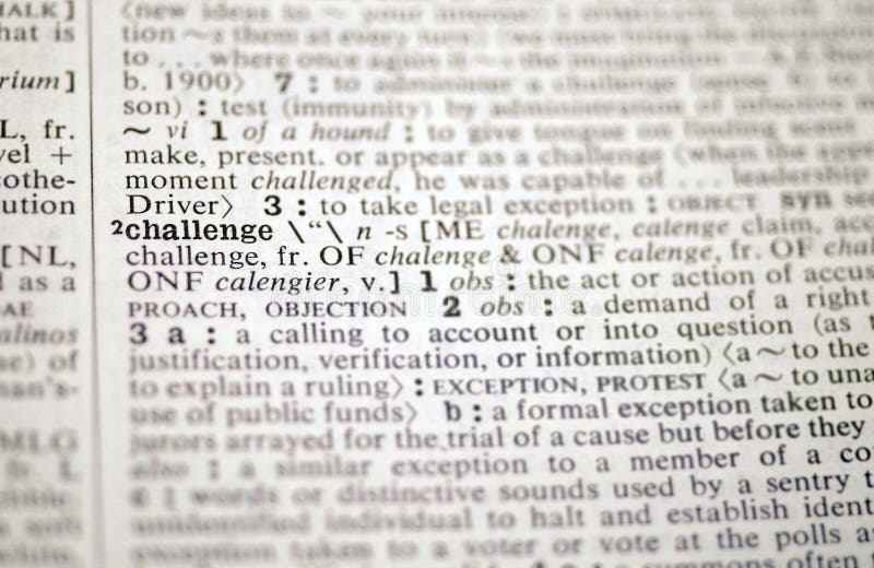 Challenge in the Dictionary Stock Image - Image of challenge, single ...