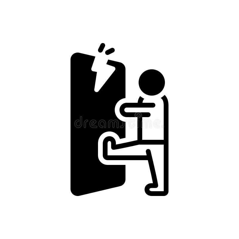 Black Solid Icon for Challenge, Defiance and Dare Stock Vector ...